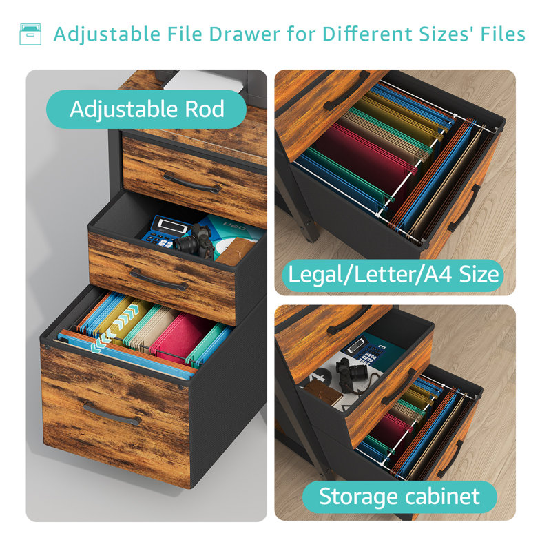 17 Stories Computer Desk With Drawers Rectangular Desk | Wayfair