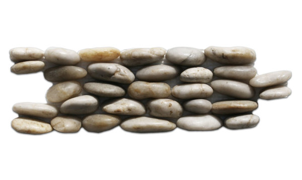 CNKTile Aras Natural Stone Pebble Tile Irregular White Mosaic ...