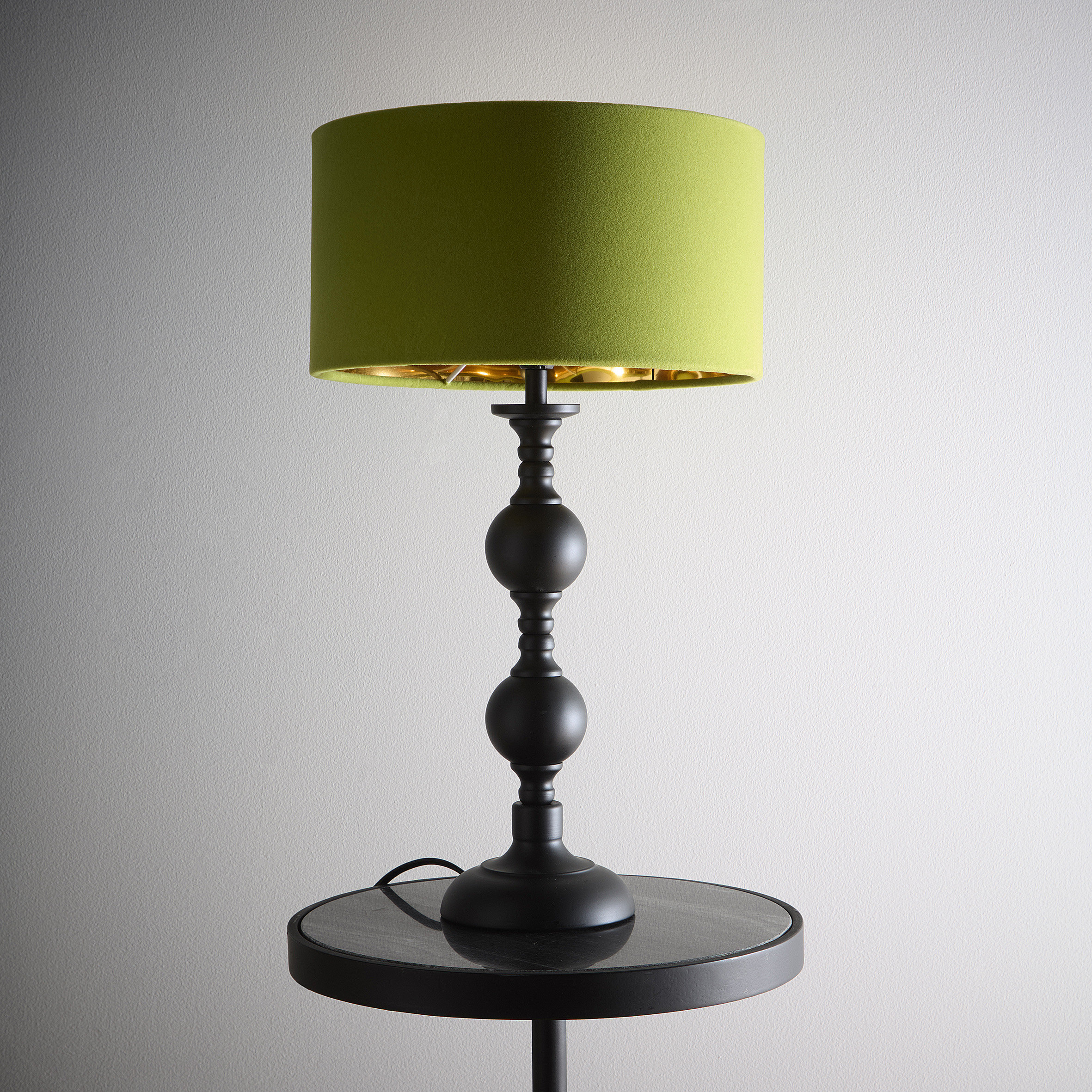 Marlow Home Co. Arjina Black Metal Base Table Lamp with Velvet Shade | Wayfair.ie