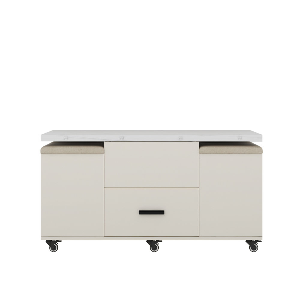 Latitude Run® Modern Lift-Up Coffee Table With 4 Stools, Expandable ...