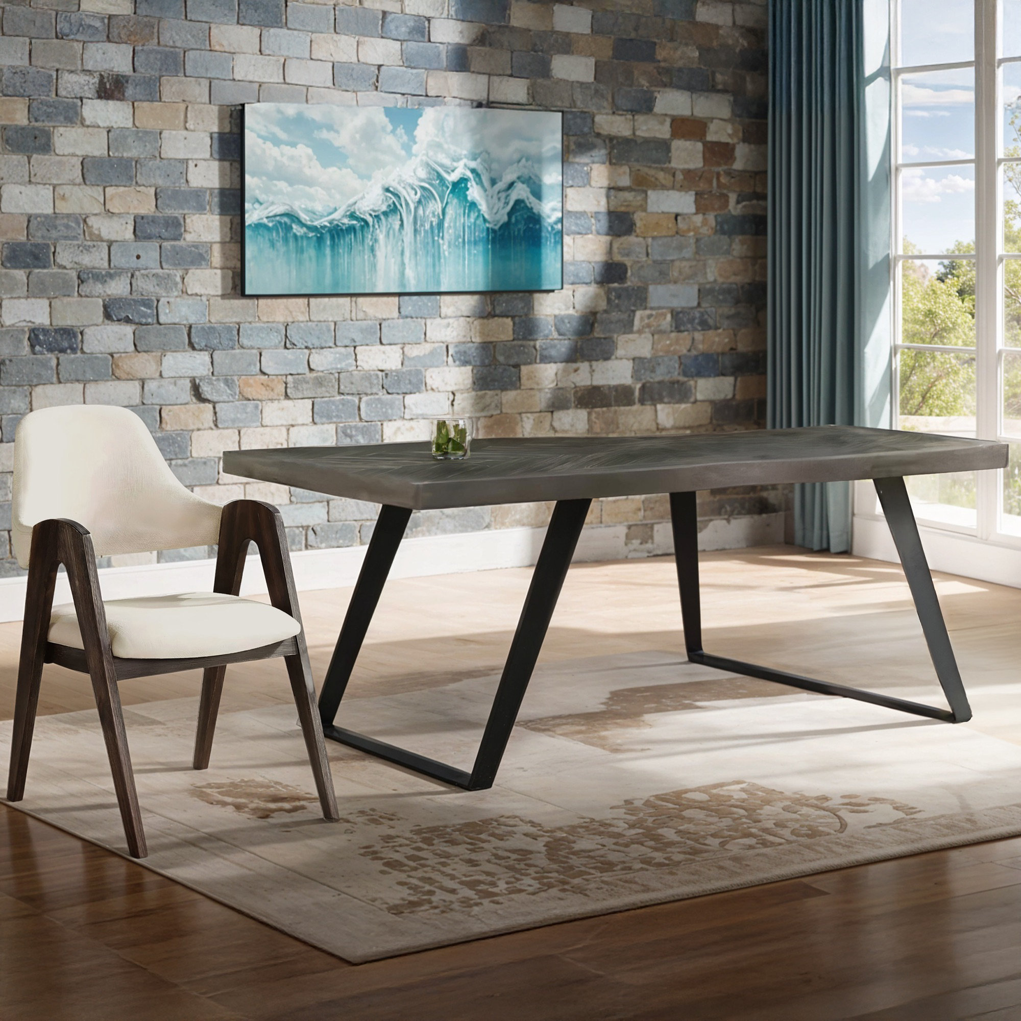 17 Stories Aspen Court Dining Table (Brown) | Wayfair