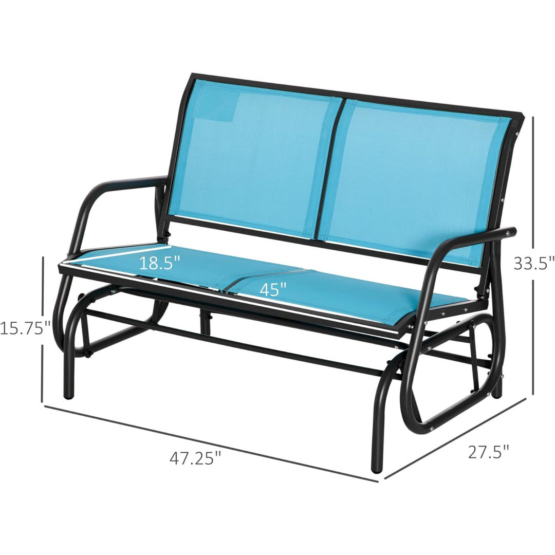Pad Liquidators 2-Person Outdoor Glider Bench, Patio Double Swing Rocking Chair Loveseat W ...