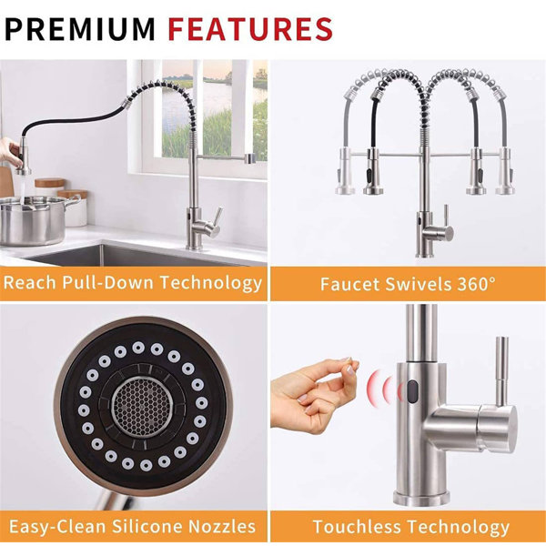 KIKO HOME Touchless Kitchen Faucet & Reviews | Wayfair