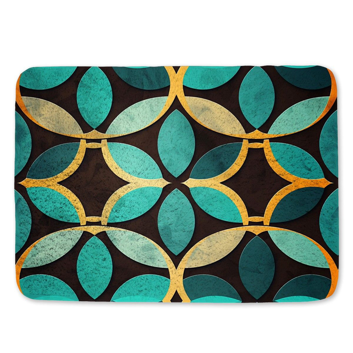 East Urban Home Geometric pattern Bath Mat Wall design Bathroom Decor ...