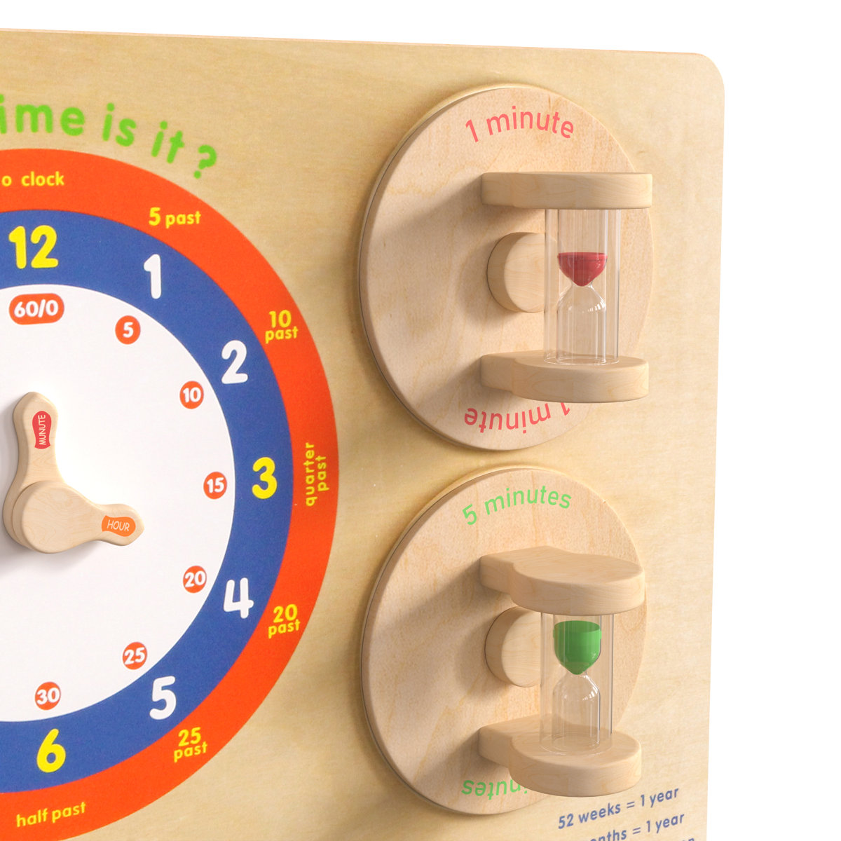 Bright Beginnings Commercial Grade Wooden Telling Time STEAM Wall ...