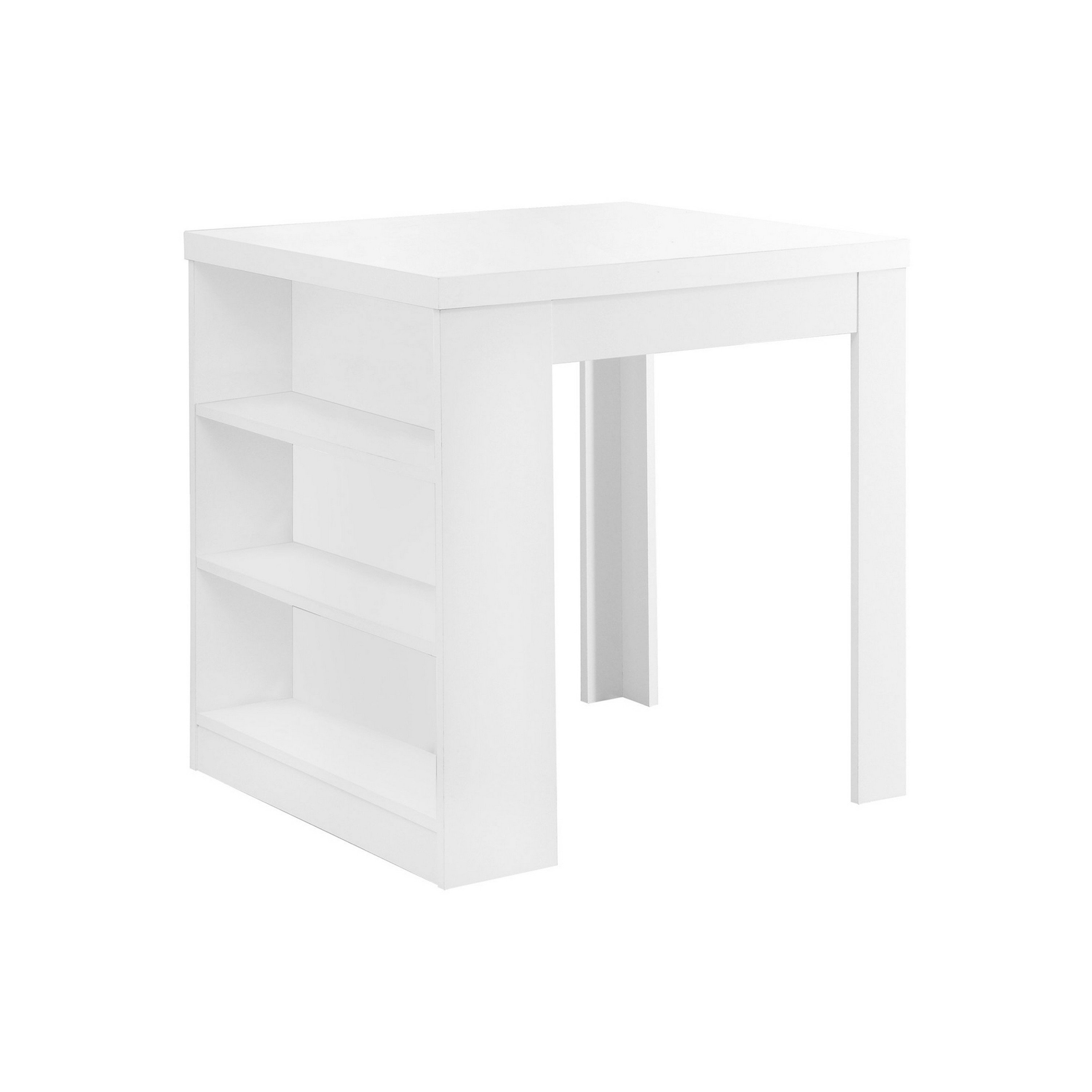 Benjara Counter Height Table, 36" Rectangular, Compact, Modern White ...