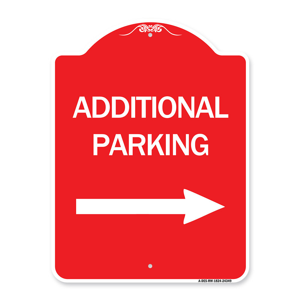 Signmission Designer Series Sign - Additional Parking Sign (Right Arrow ...