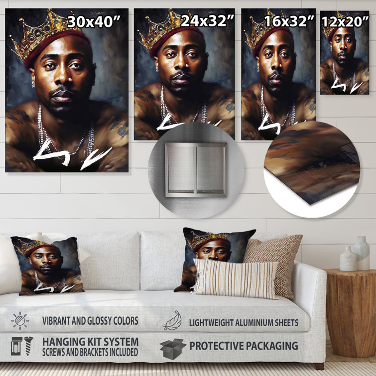 Red Barrel Studio® " Celebrity Tupac King Of Rap II " on Metal ...