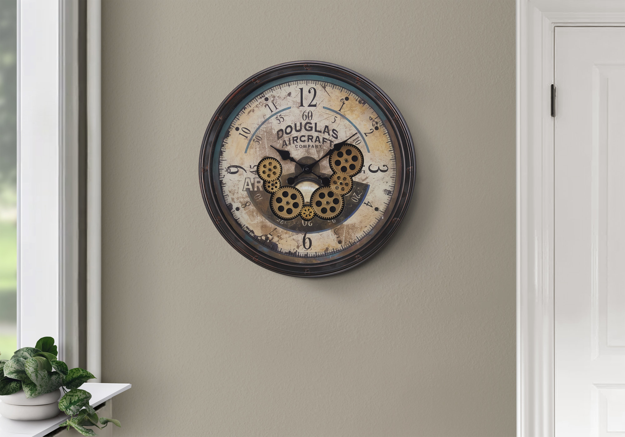 Fleur De Lis Living Clocks, 20" Round, Gear Mechanism, Wall Clock ...