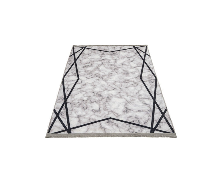 Ivy Bronx Northend Grey Geometric Polyester Digital Print Area Rug ...