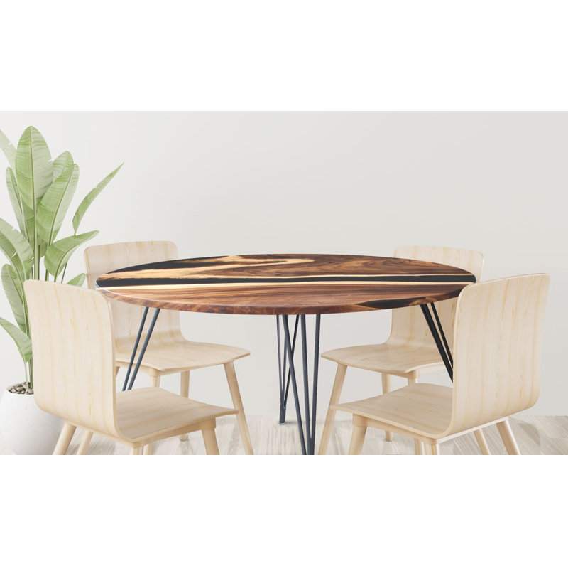 Union Rustic Ladaisia 36 Inch Round Epoxy Dining Table | Wayfair