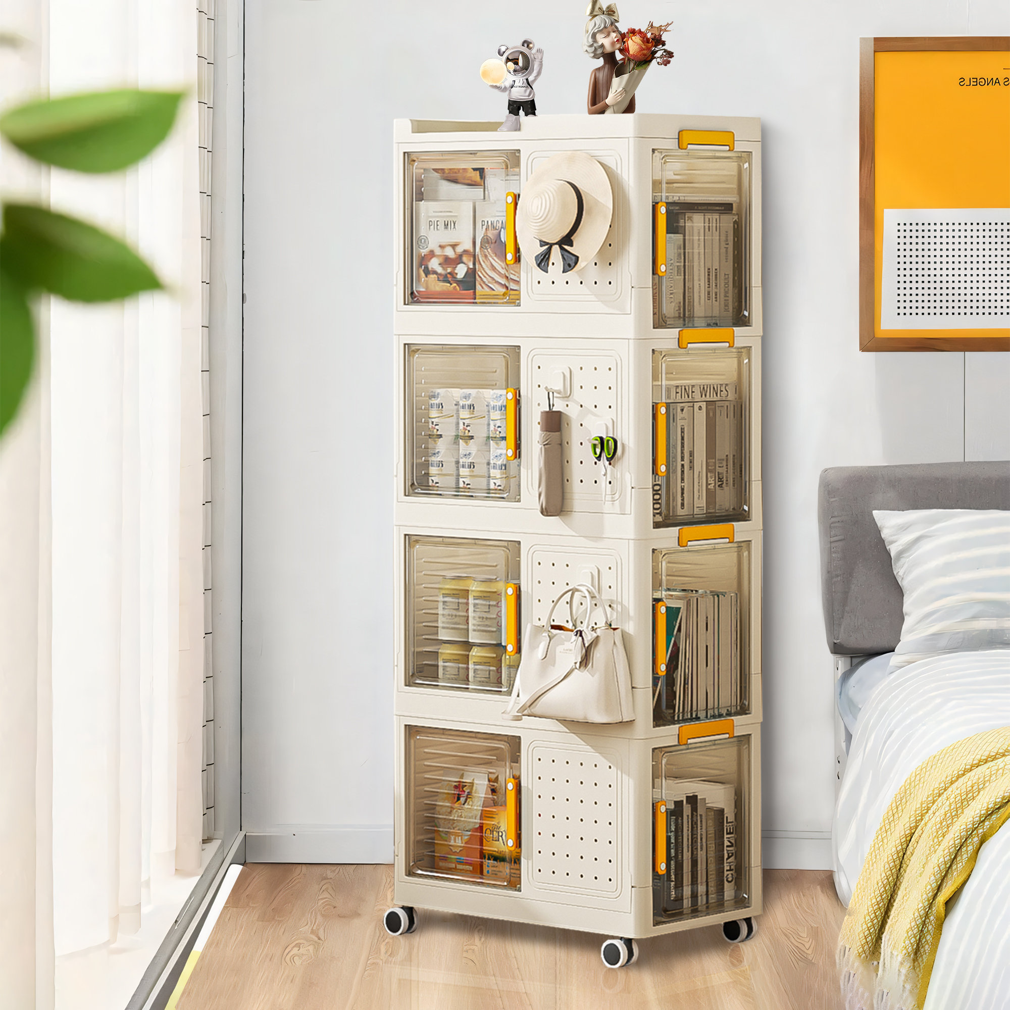 Rebrilliant Rayella Removable 4-shelf high-capacity storage bookcase ...