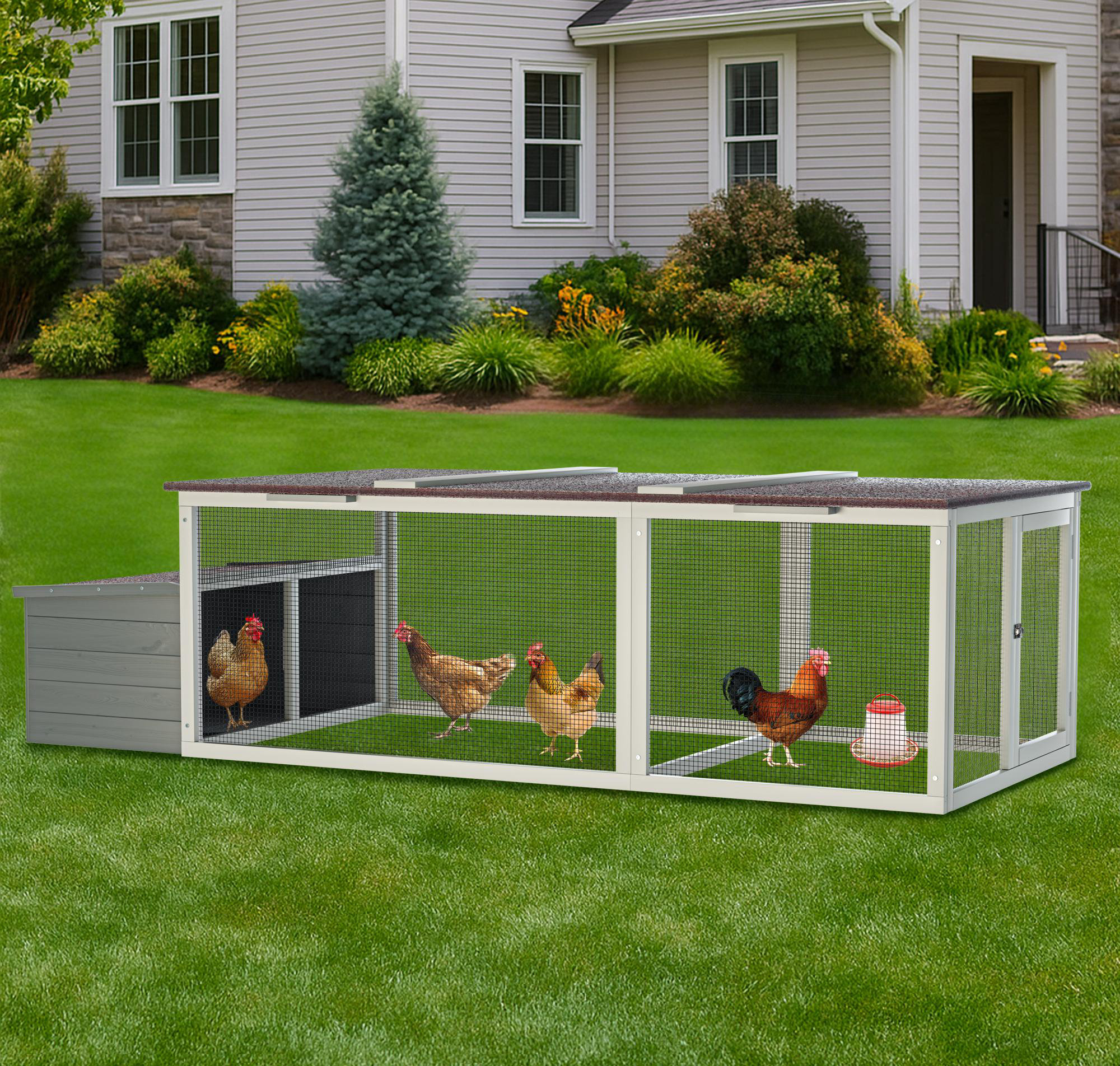 Tucker Murphy Pet™ Large Wooden Chicken Coop Outdoor Hen House With ...