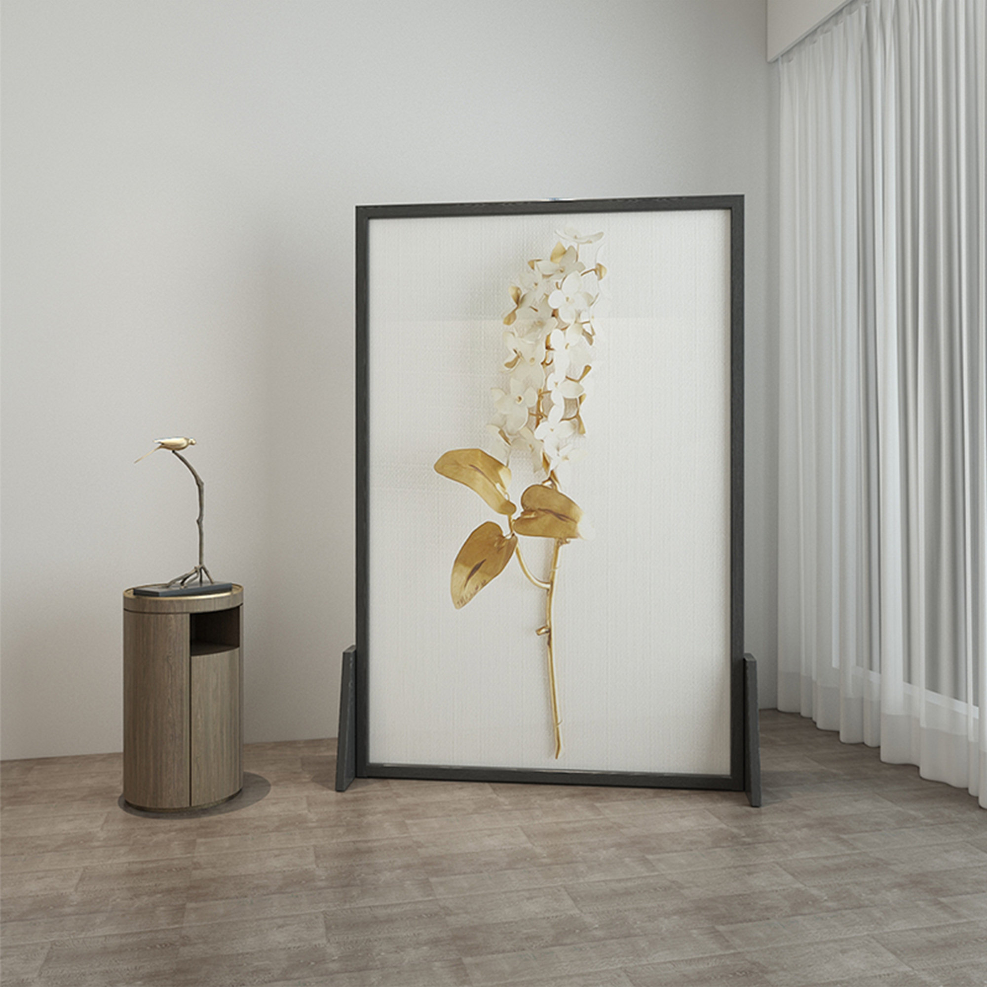 Sleek Surface Designs Luxurious Floral Solid Wood Screen | Wayfair