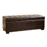 Latitude Run® Kianda Dark Brown Full Leather Storage Bench Ottoman With ...
