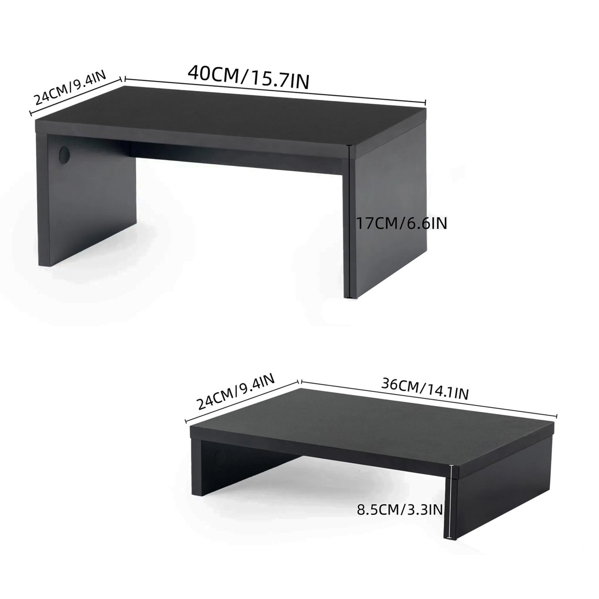 Ebern Designs 2-Piece Monitor Stand For Desk, Ergonomic Monitor Stand ...