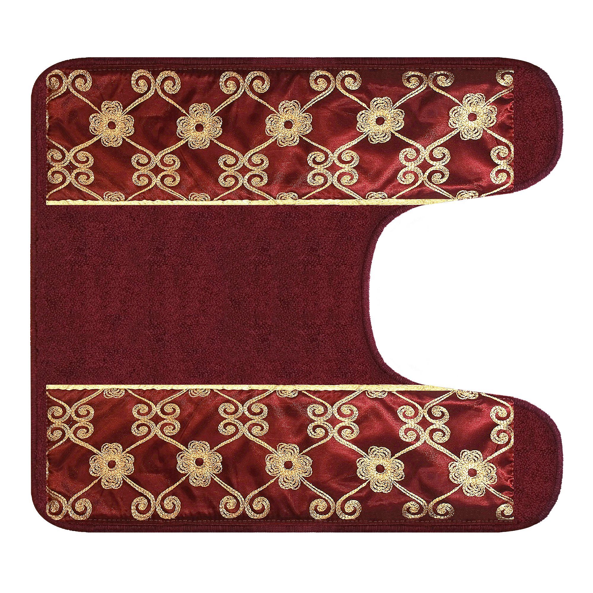 Bungalow Rose Etty U-shaped Cotton Blend Non-Slip Floral Contour Mat ...