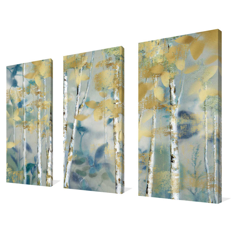 Red Barrel Studio® "Gilded Forest I" 3 Piece Graphic Print Set On ...