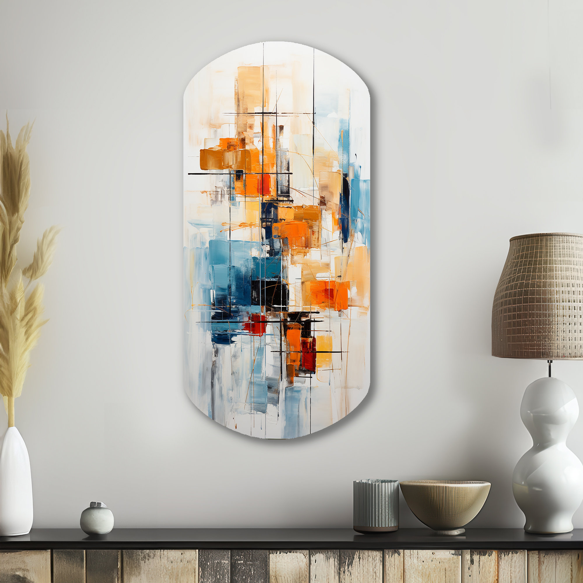 Design Art Colorful Mid Century Retro Reflections III - Abstract ...