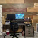 17 Stories Denfield Desk with Hutch, Drawers, Elevated Monitor Riser ...