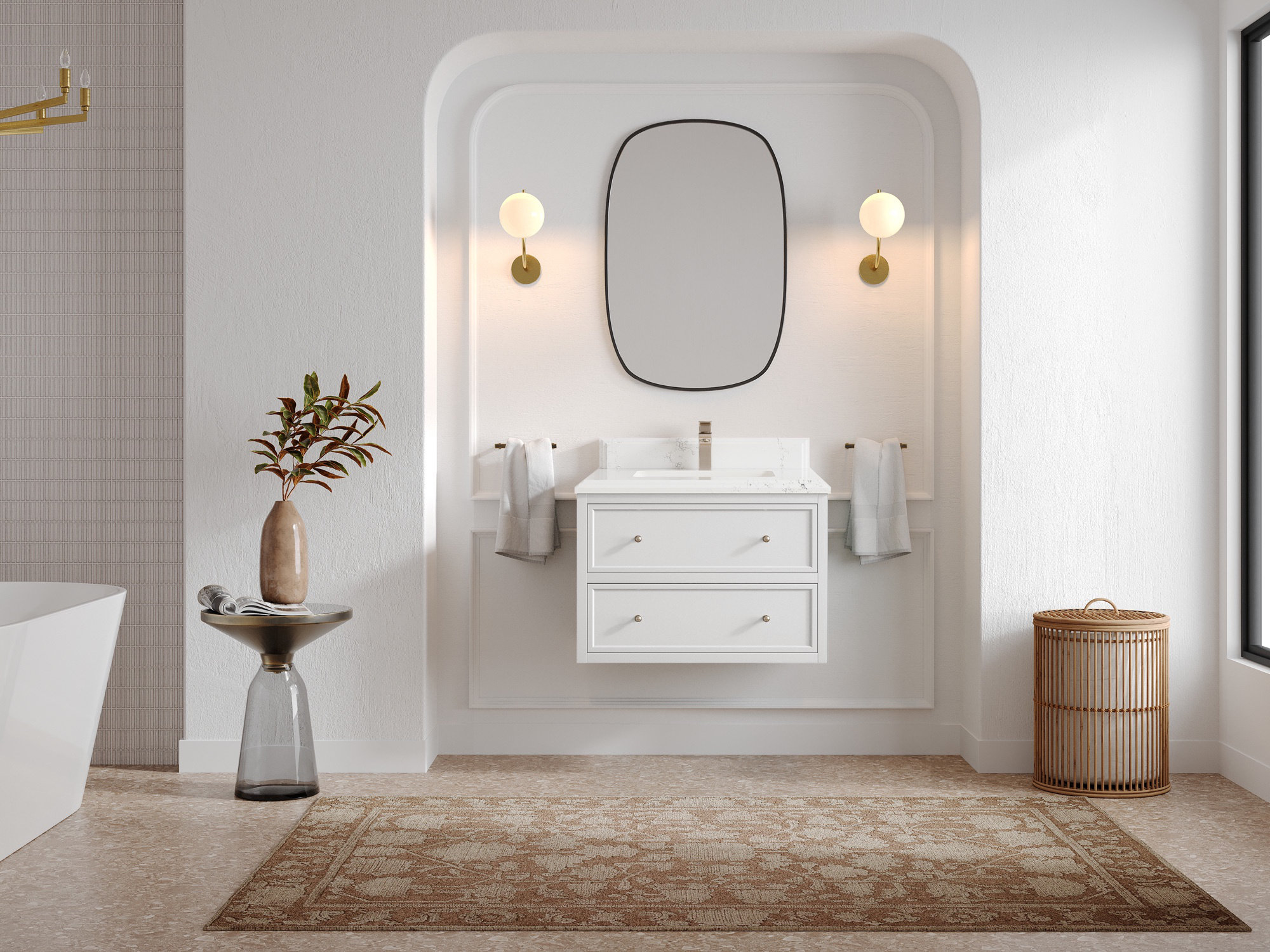 Willow Collections Roswell Floating 30 In. W X 22 In. D Single Sink ...