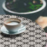 Bungalow Rose Arabic Fitted Round Tablecloth Charcoal Grey Champagne ...