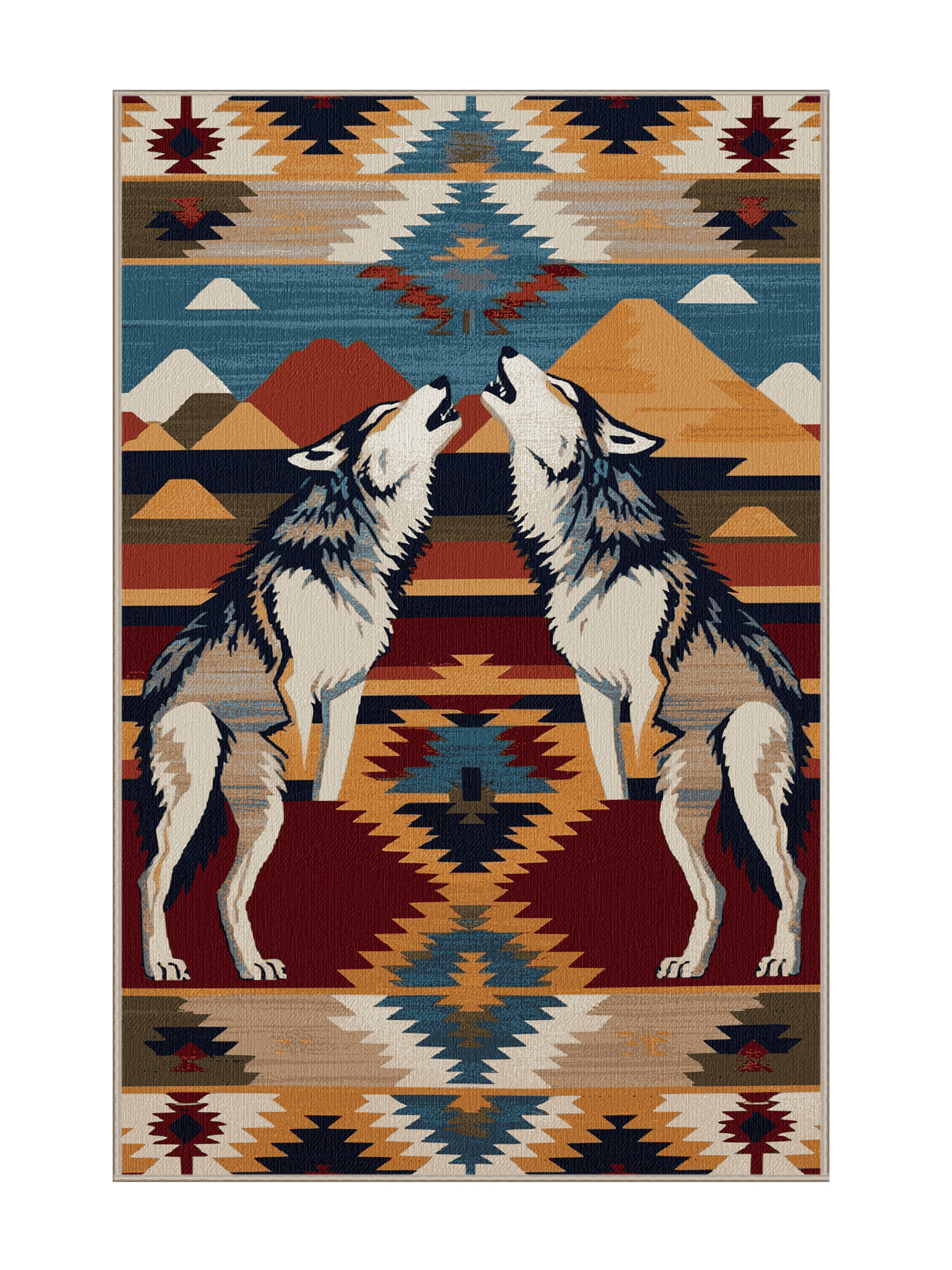 Loon Peak Washable Wolf Inspired Southwestern Area Rug - Wayfair Canada