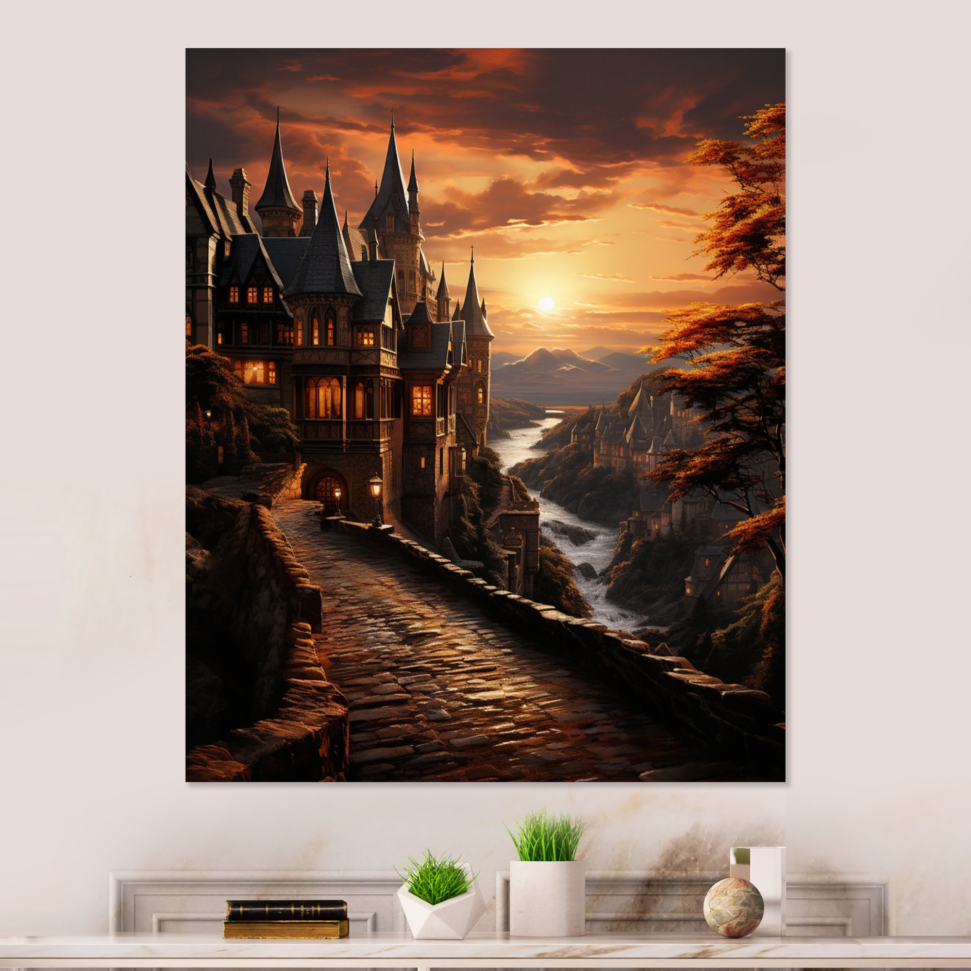 Latitude Run® Castles Sunset Citadel - Castles Print on Metal | Wayfair