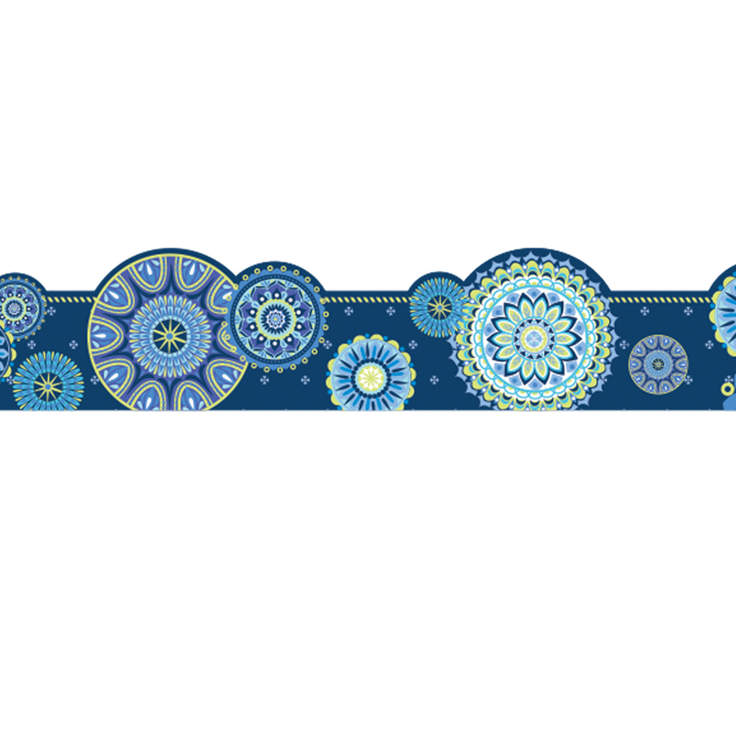 Eureka Classroom Blue Harmony Mandala Extra Wide Deco Trim Classroom ...