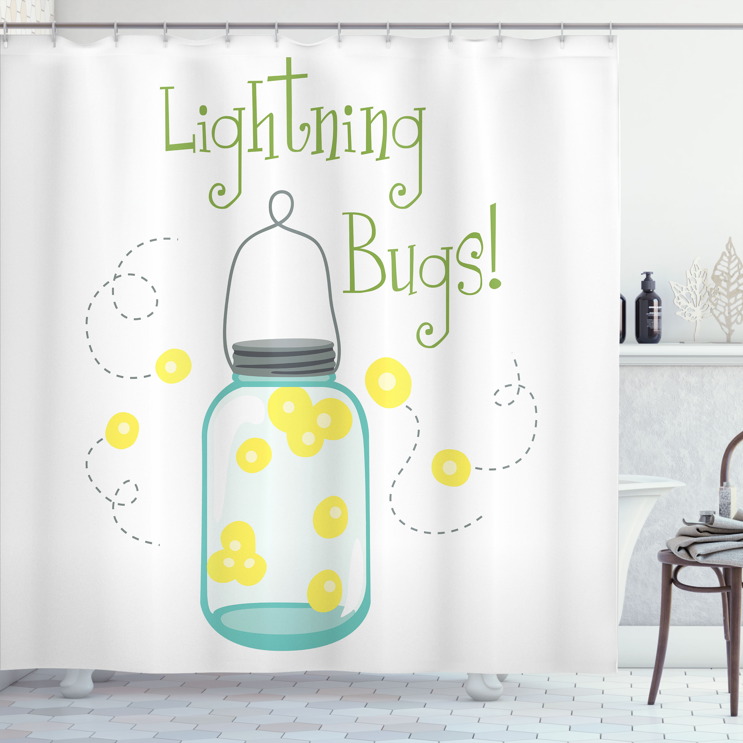 East Urban Home Firefly Shower Curtain Hand Calligraphy Doodle ...