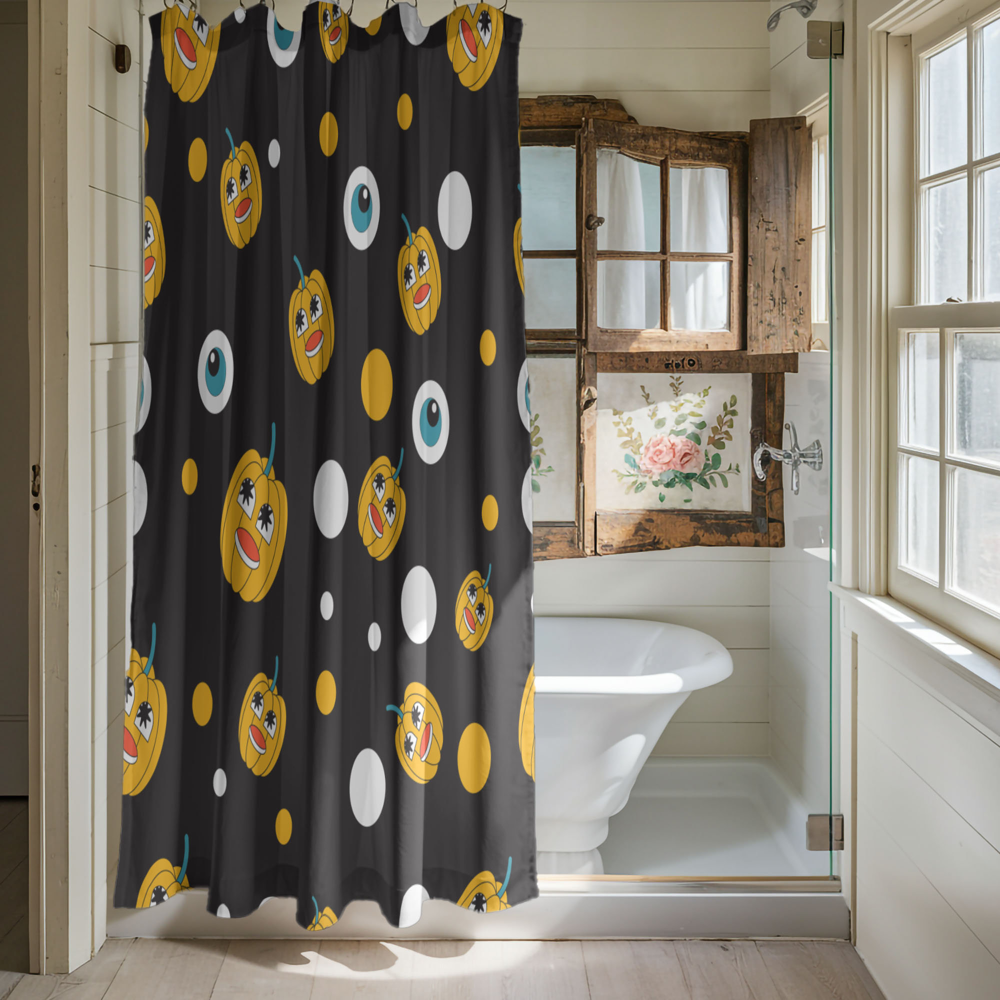 The Holiday Aisle® Spooky Sunshine - Premium Shower Curtain | Wayfair