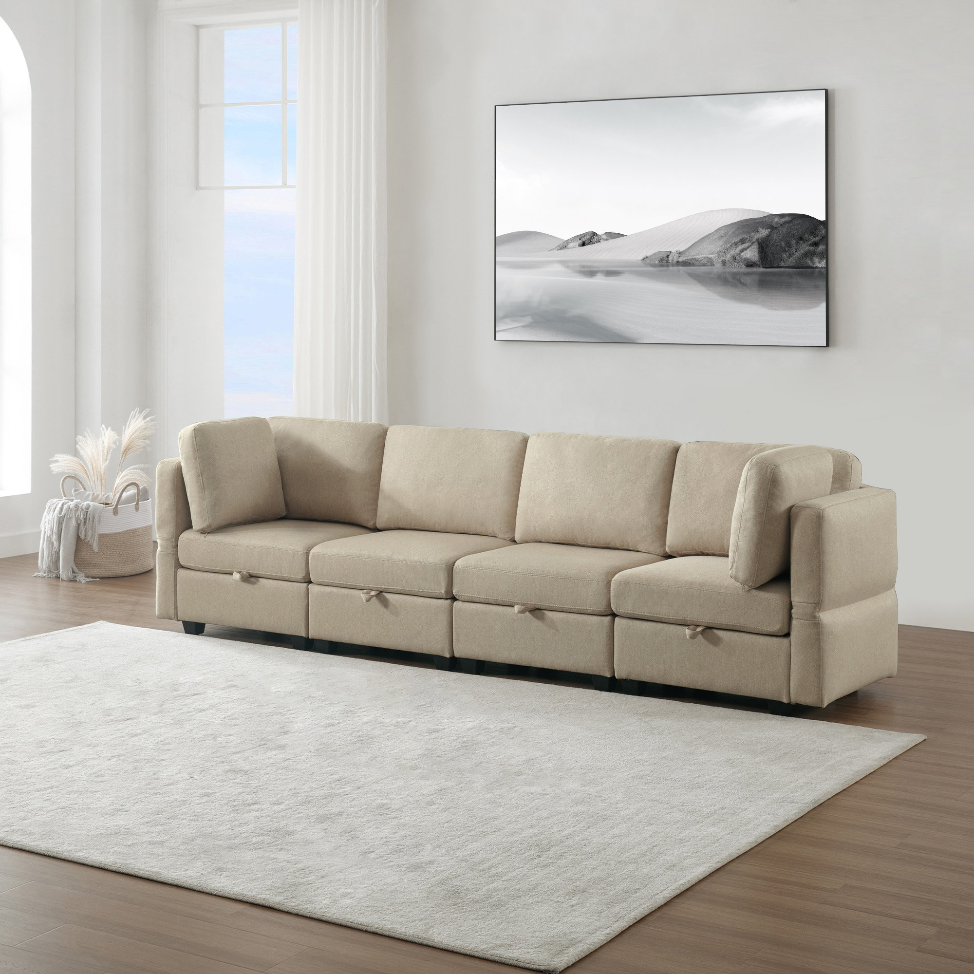 Latitude Run® Modern Modular Sofa Couch With Storage Seats Modular ...
