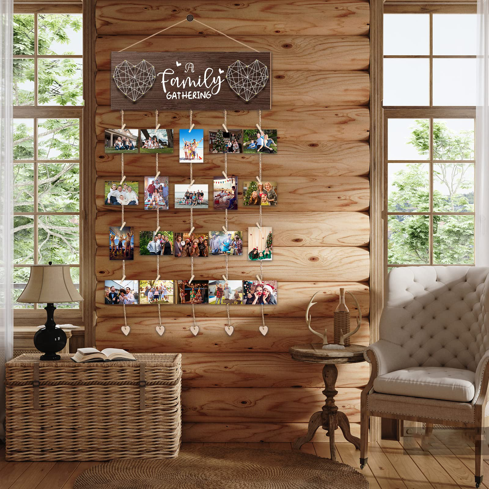 Breakwater Bay Picture Frames Collage Wall Decor, Rustic Wooden Hanging ...