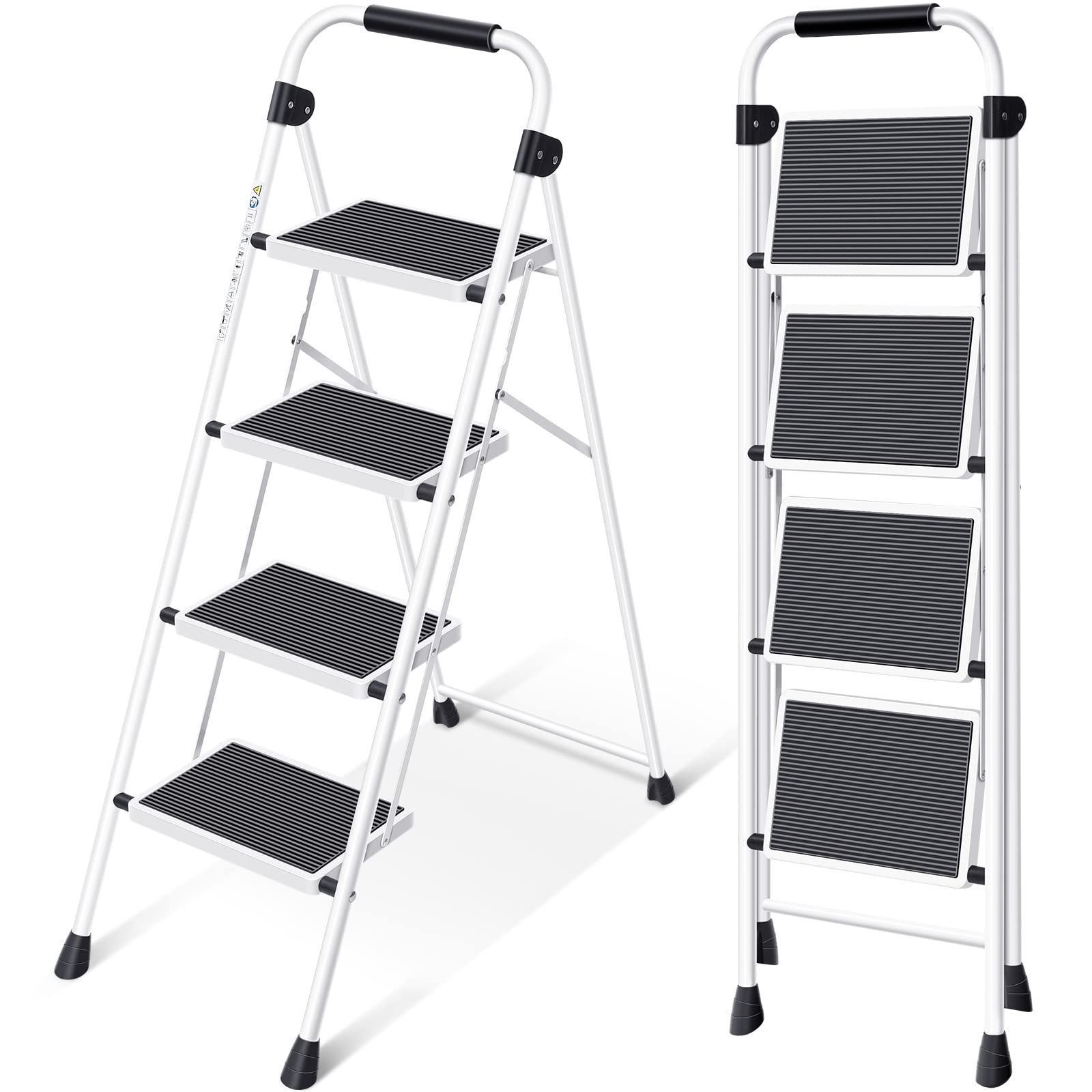 WFX Utility™ Step Ladder 4 Step Folding Step Stool For Adults With ...