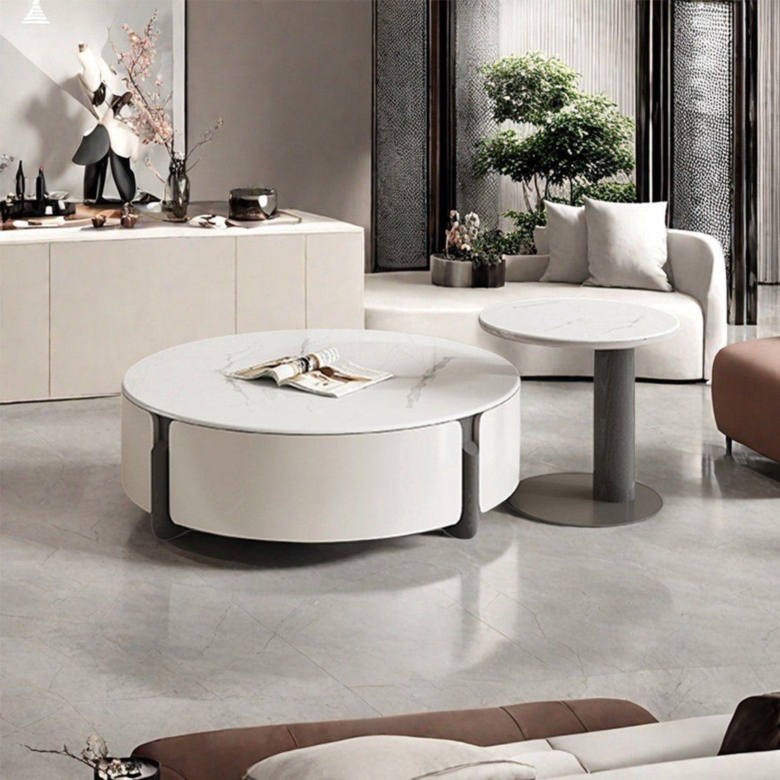 AWORET Simple microcrystalline stone round coffee table | Wayfair