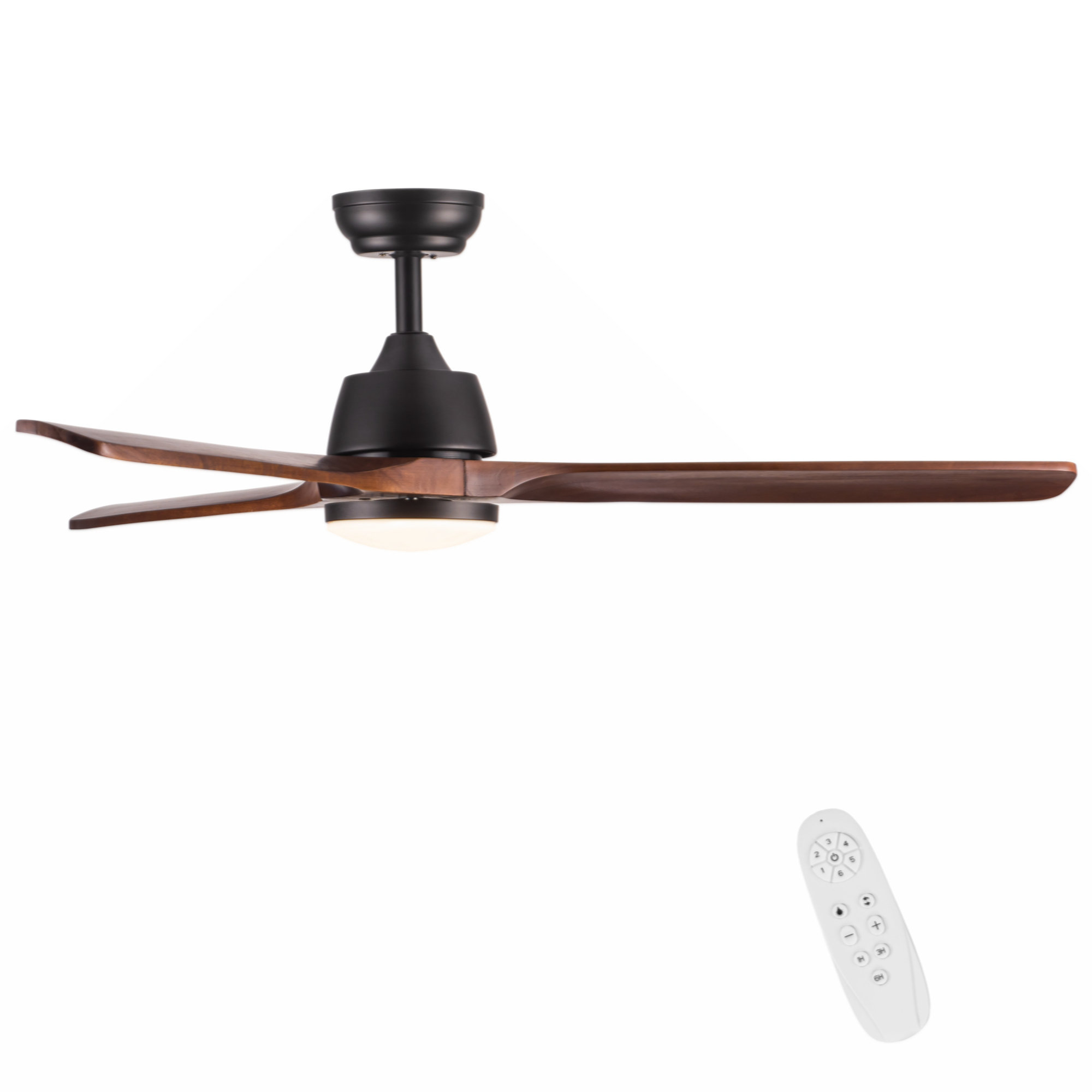 Wrought Studio™ 52 In. Wood Grain Blades Intergrated LED Ceiling Fan ...