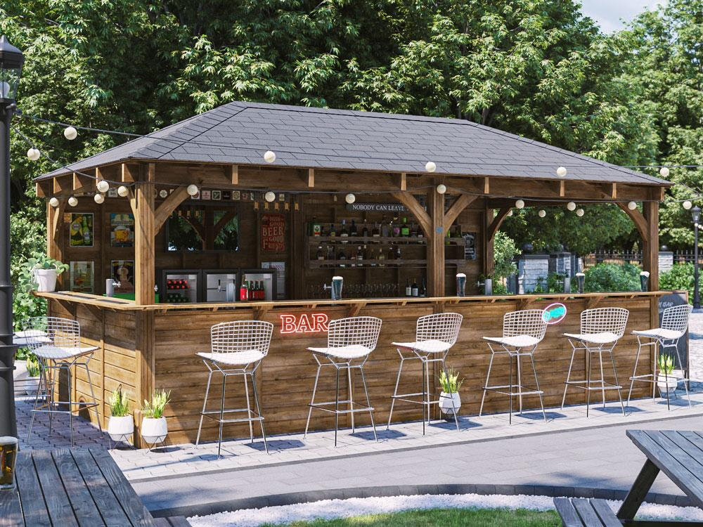 Dunster House Garden Bar with Solid Wood Outer Material | Wayfair.co.uk
