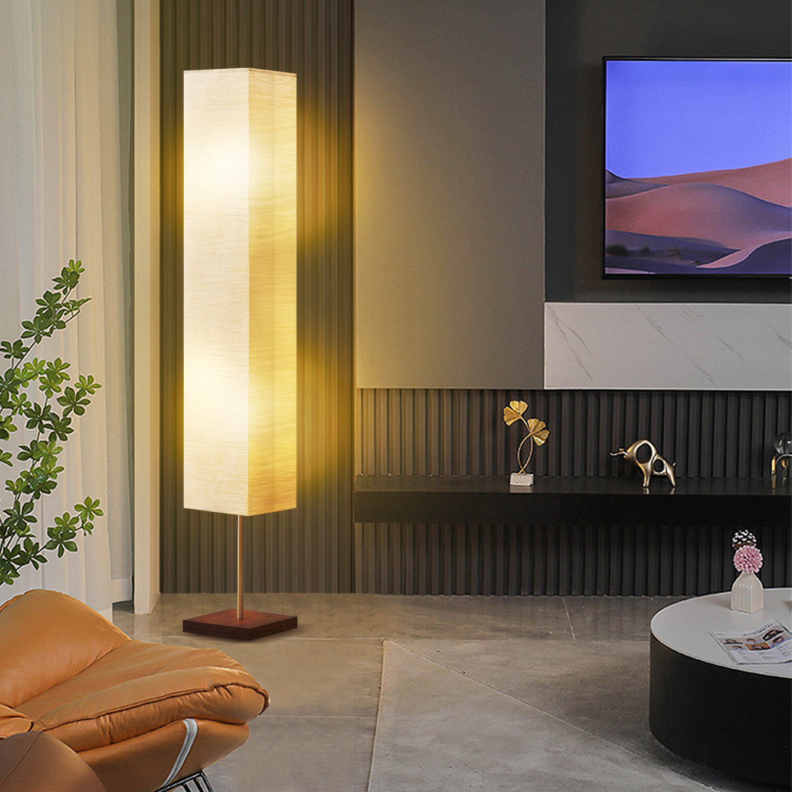 Ebern Designs Adeela 65" Floor Lamp for Living Room 3 Way Dimmable LED ...