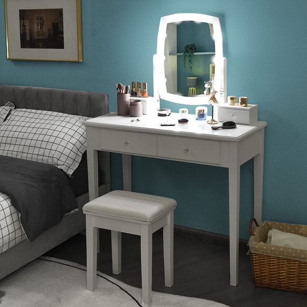 Marlow Home Co. Shivers Dressing Table with Mirror | Wayfair.co.uk
