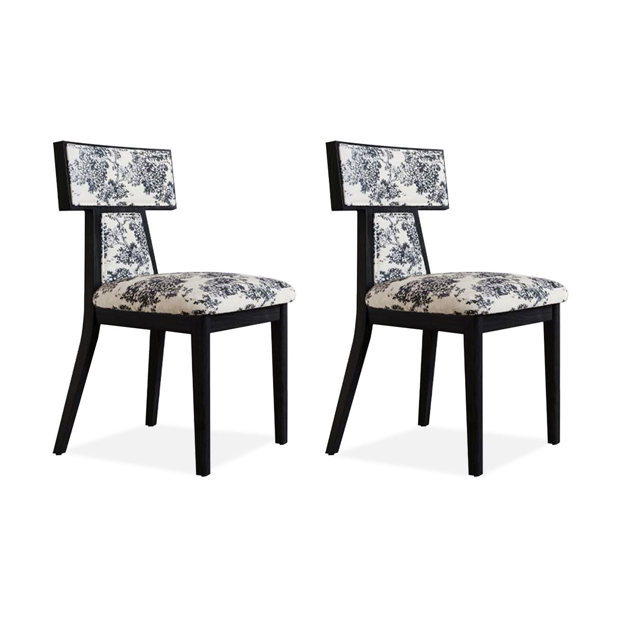 Decordreamss 18.90" Black Solid back side Chair(Set of 2) | Wayfair