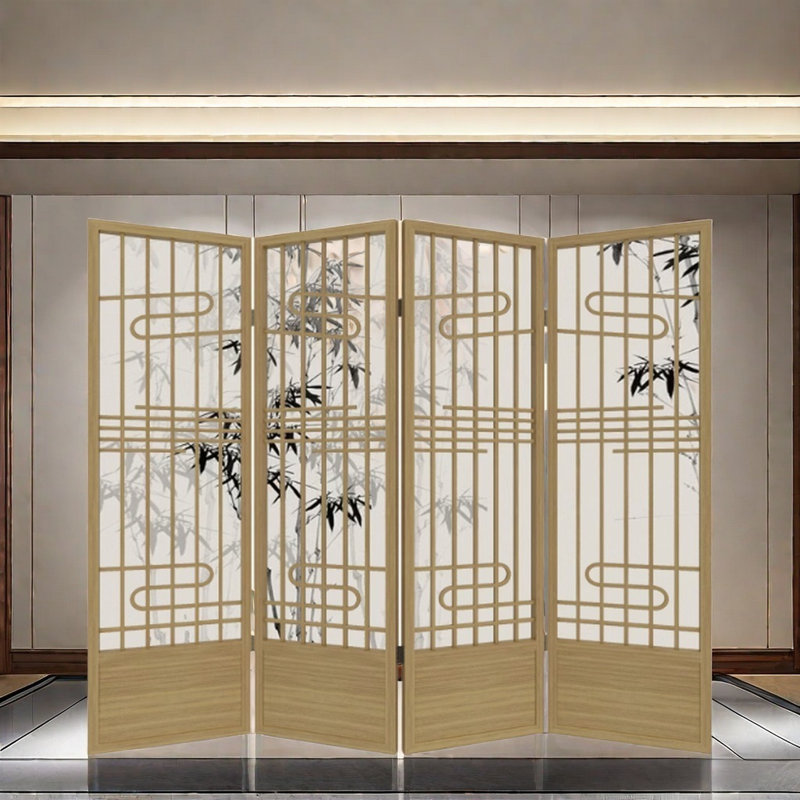 Sleek Surface Designs Modern Wood Folding Screen | Wayfair