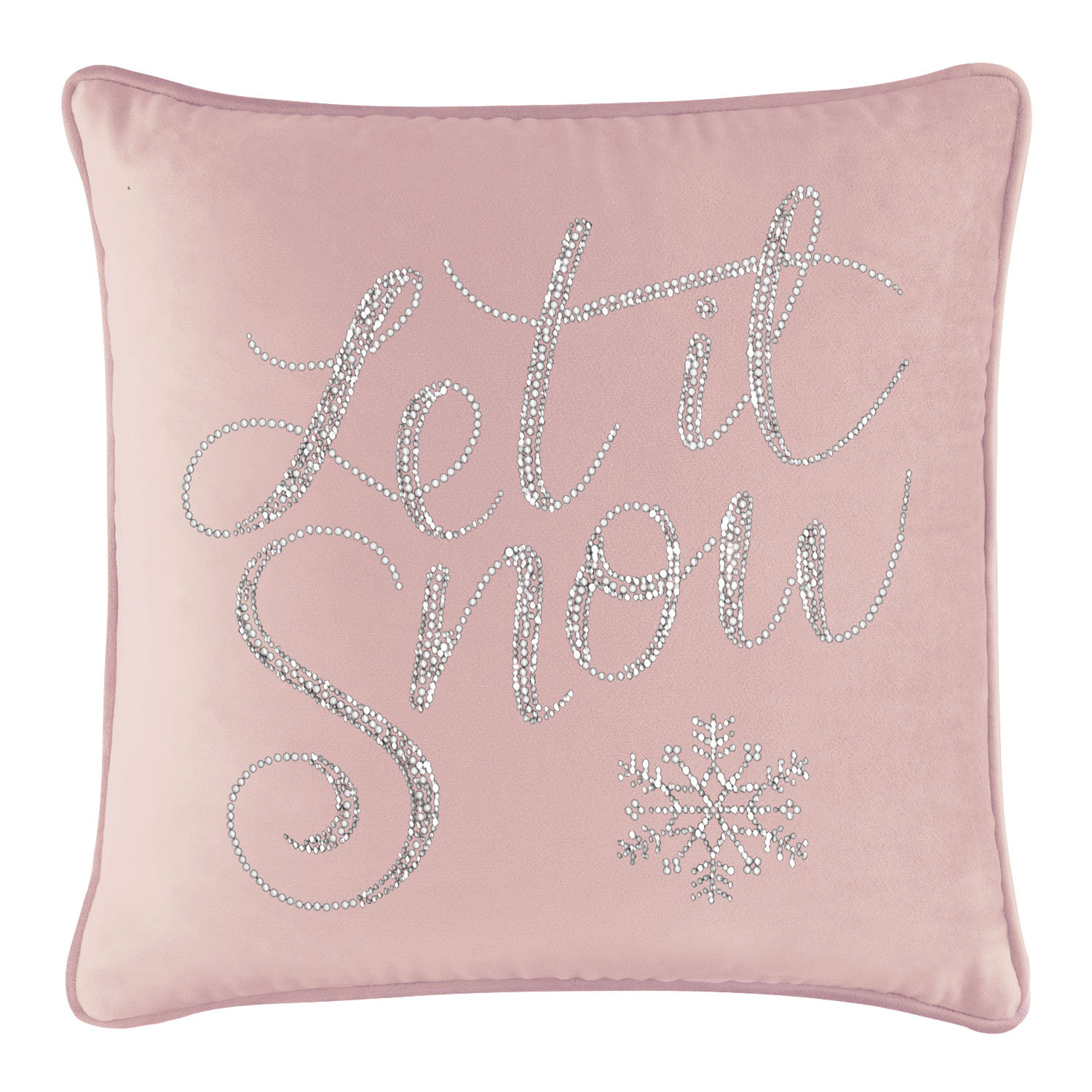 Sparkles Home Let It Snow Pillow, Pearls and Rhinestones, Feather ...