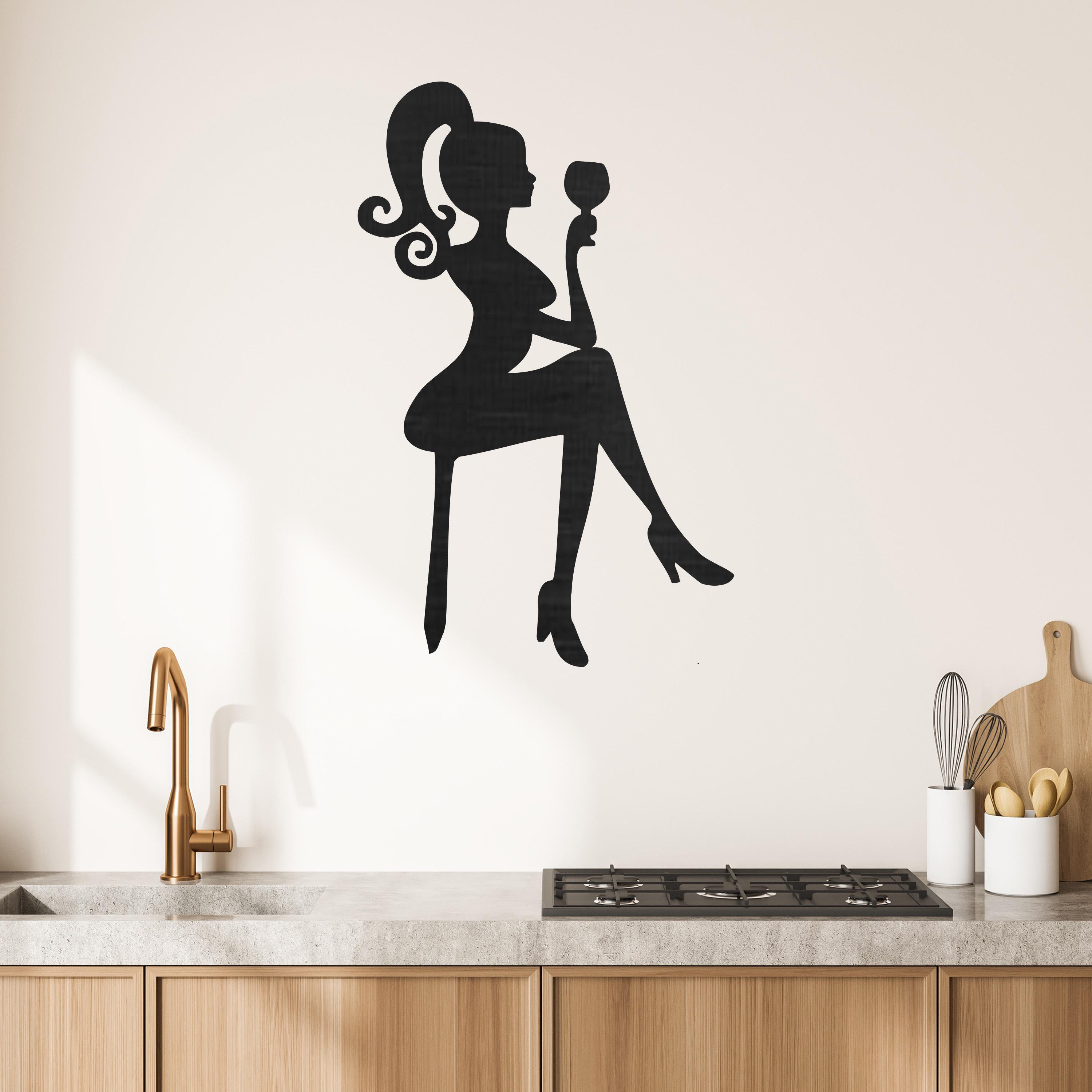 Lark Manor Wall Art of Women Sitting and Drinking - Silver ACM (24" x ...