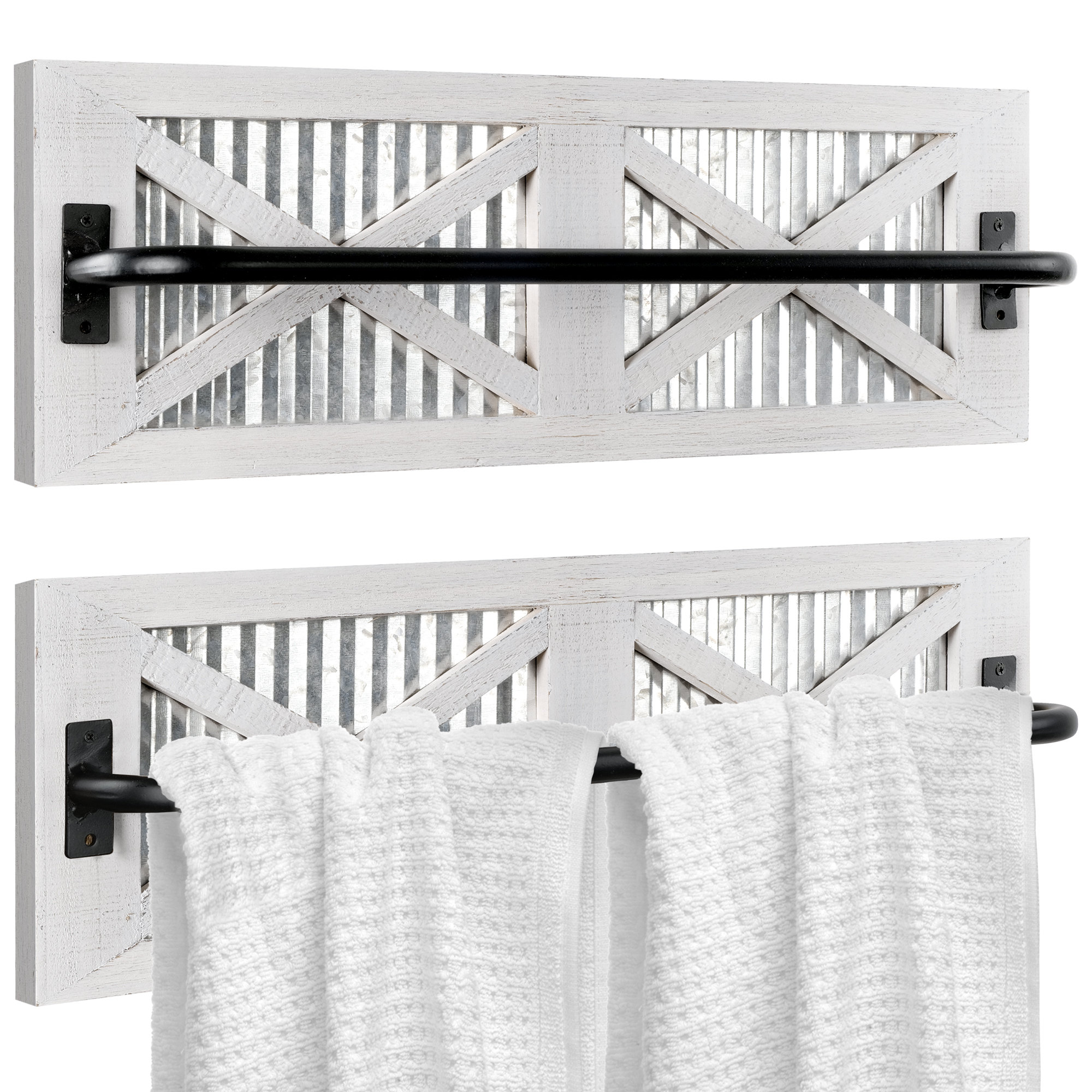 Autumn Alley 18" Wood Wall Mounted Rustic Towel Bar Set & Reviews | Wayfair