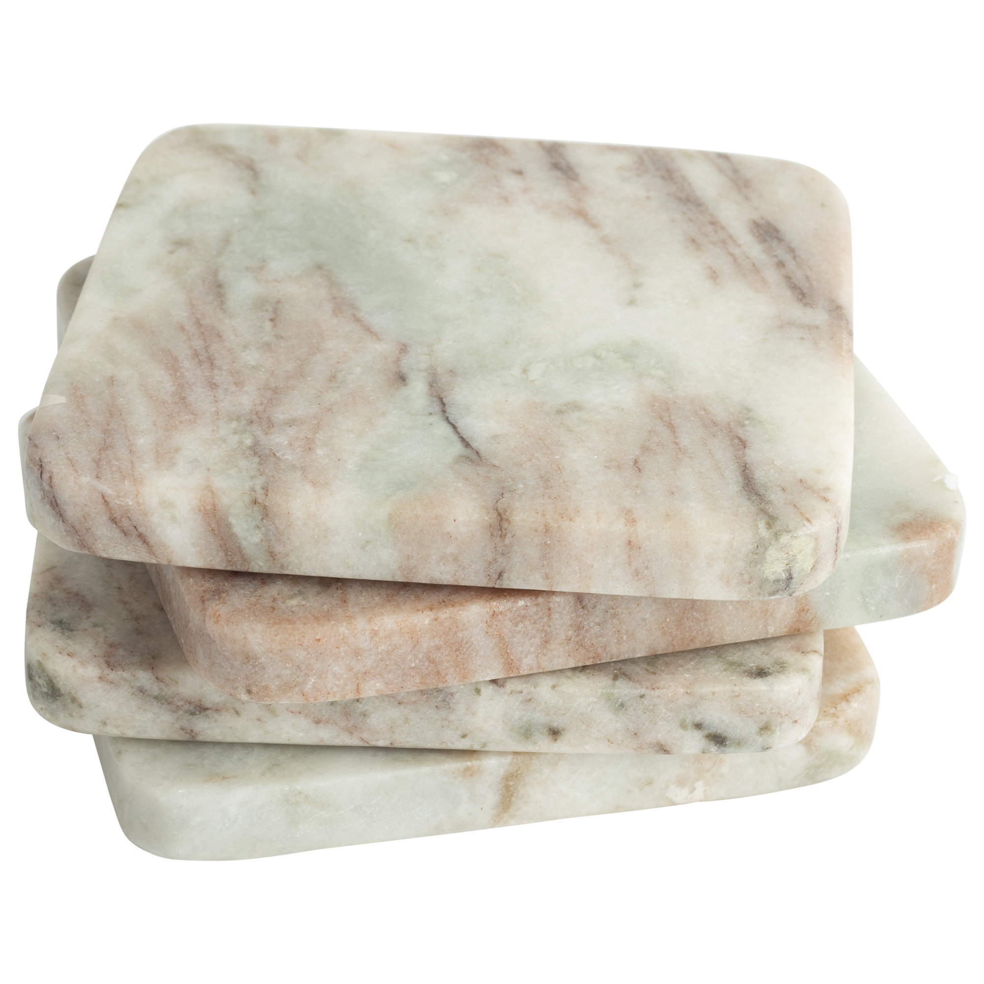Union Rustic Marble Square 4 Piece Coaster Set & Reviews | Wayfair