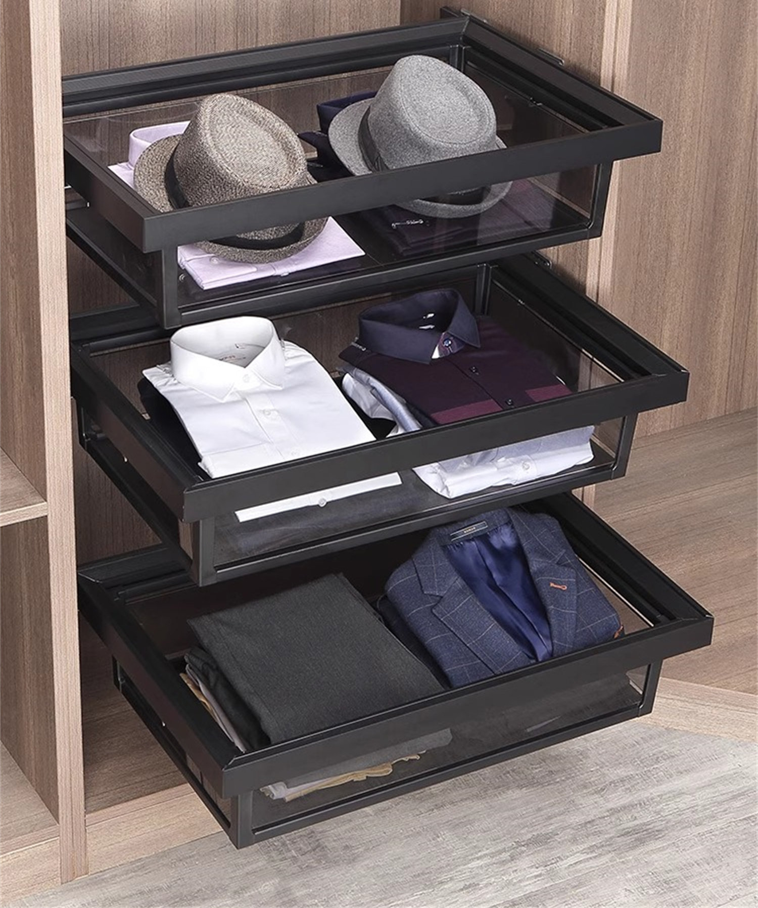 Orren Ellis Built-In Glass Drawers & Pull-Out System - Wayfair Canada