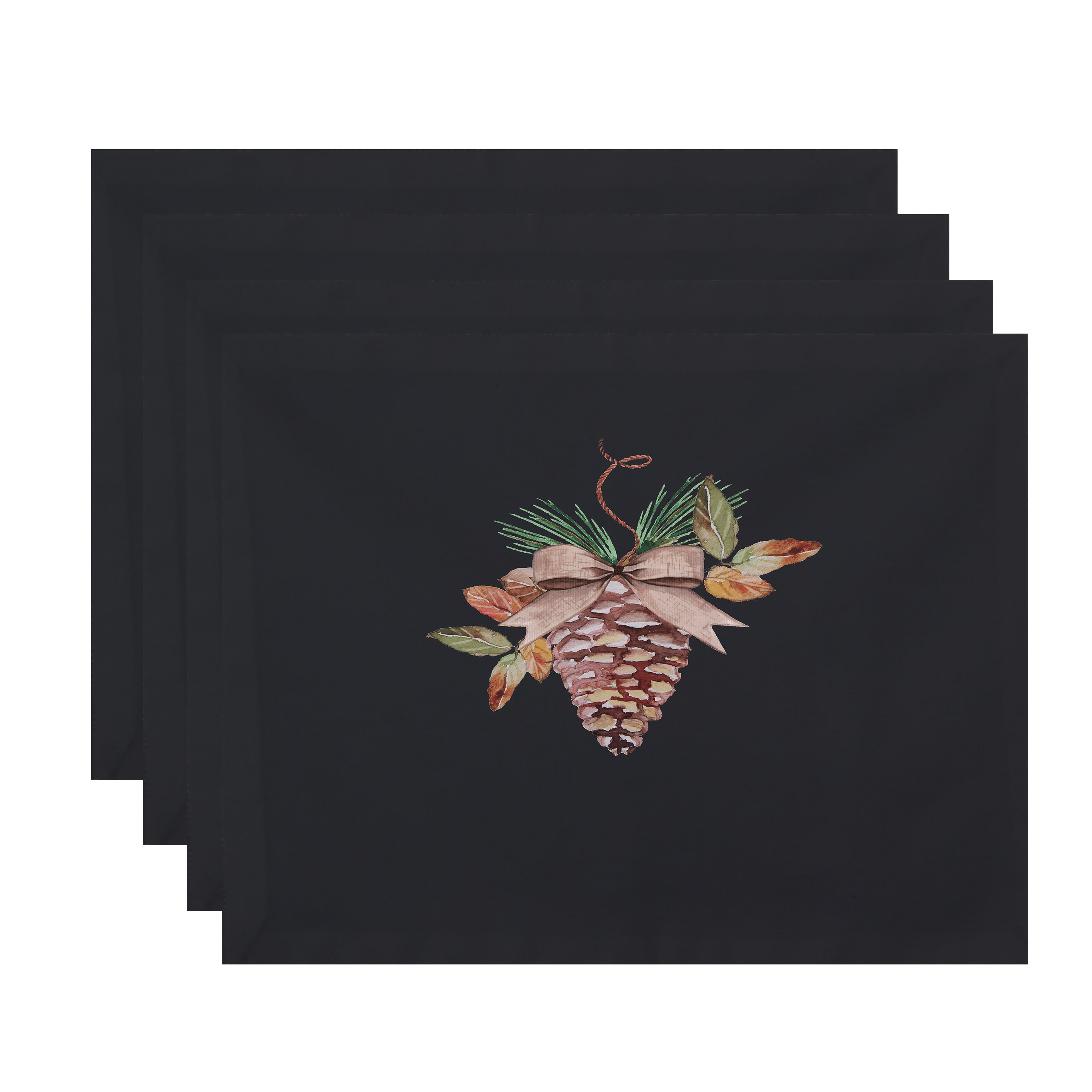 The Twillery Co.® Kordell Natural Ornament Holiday 4 Piece Placemat Set ...