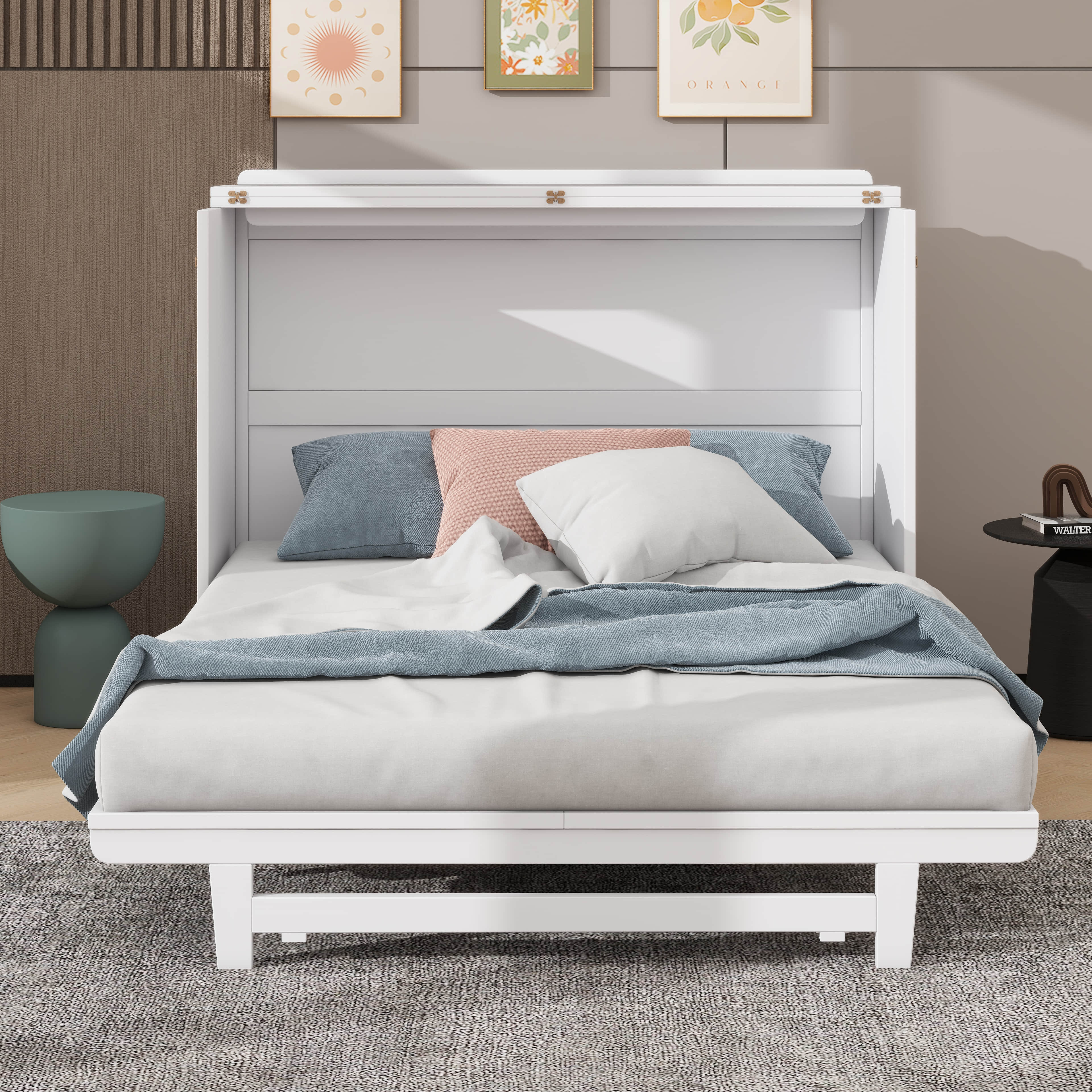 Lark Manor™ Murphy Bed Boasting Drawer Storage, Inbuilt USB Ports, And ...