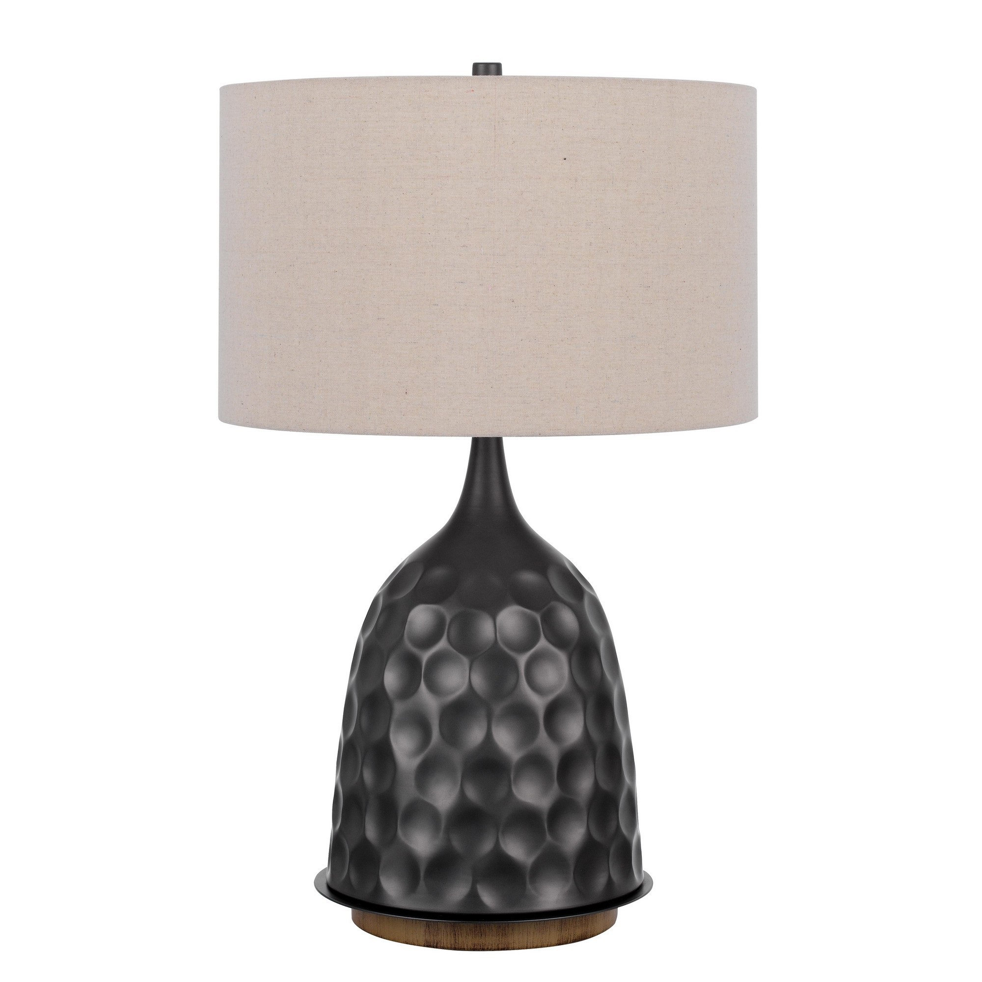 Orren Ellis 29" Grey Metal Table Lamp With Brown Drum Shade - Wayfair ...