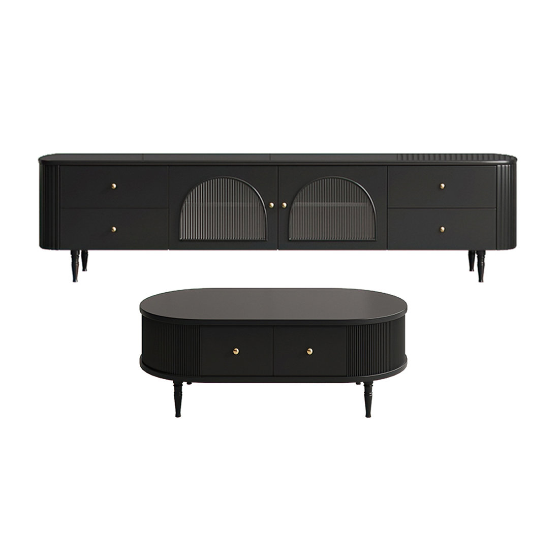 LIZIYE French Retro Style TV Stand and Coffee Table Set | Wayfair